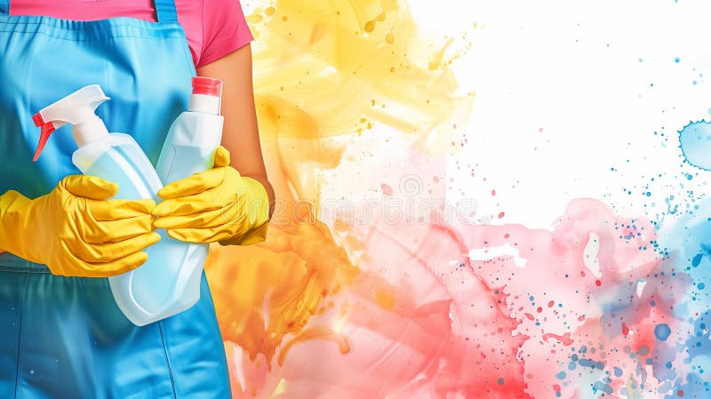 Background with Cleaning Products. House Cleaning Stock Illustration ...