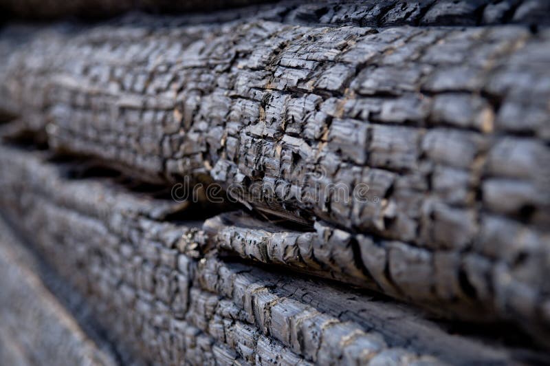 Background, Close-up of Burned Wood Stock Image - Image of burned ...