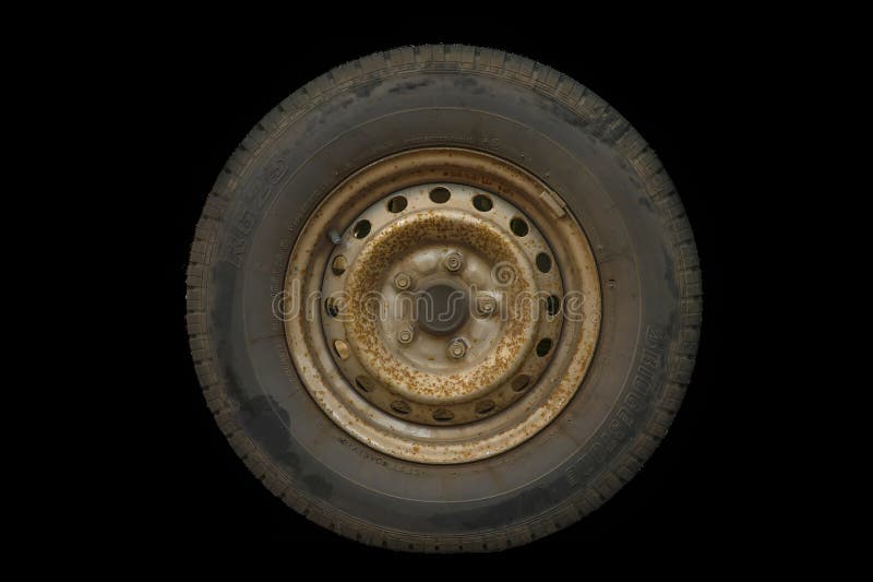 Background Close-up of the Texture of a Rusty Tire, a Car Wheel. the ...