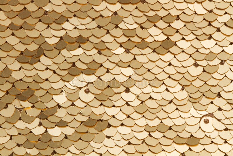 Cloth with Golden Sequins in a Close Up View Stock Photo - Image of ...