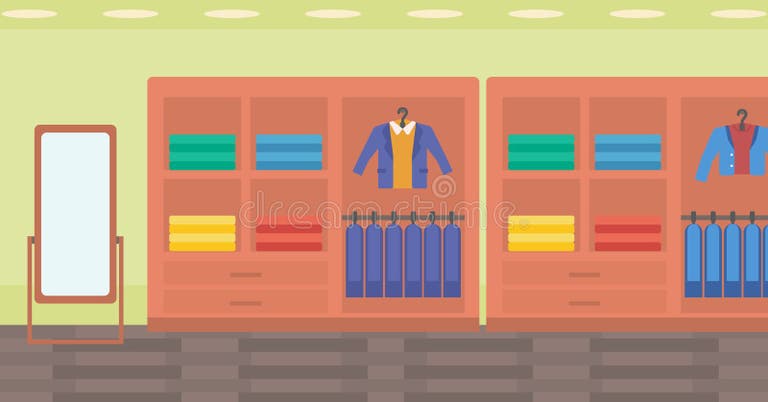 Background of Clothes Store. Stock Vector - Illustration of layout ...