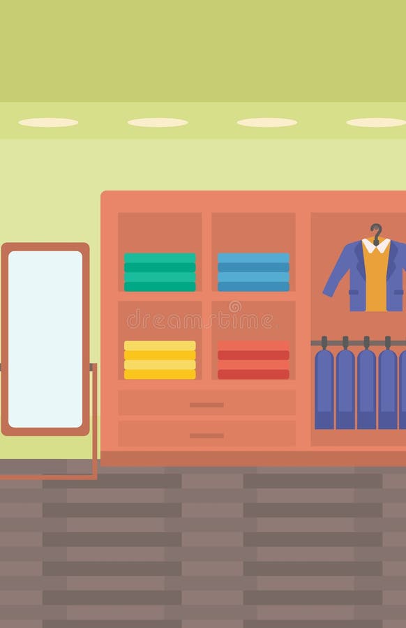 Background of Clothes Store. Stock Vector - Illustration of industry ...