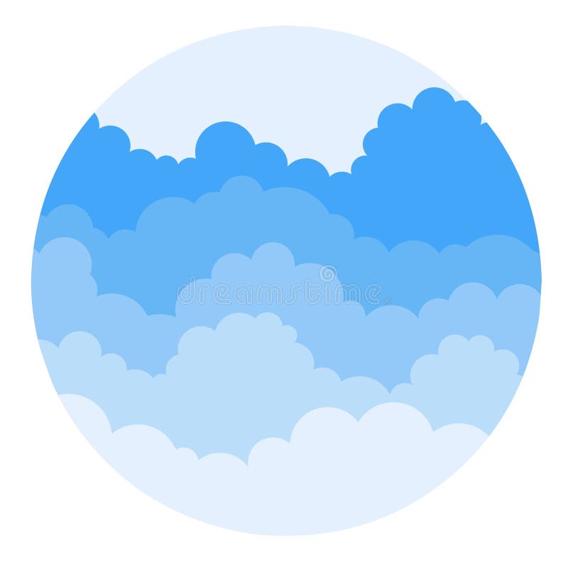 Background of Clouds and Blue Sky in Round Stock Vector - Illustration ...