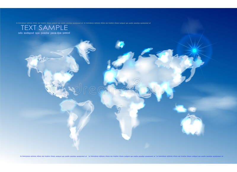 Background with clouds MAP stock vector. Illustration of clear - 37489796