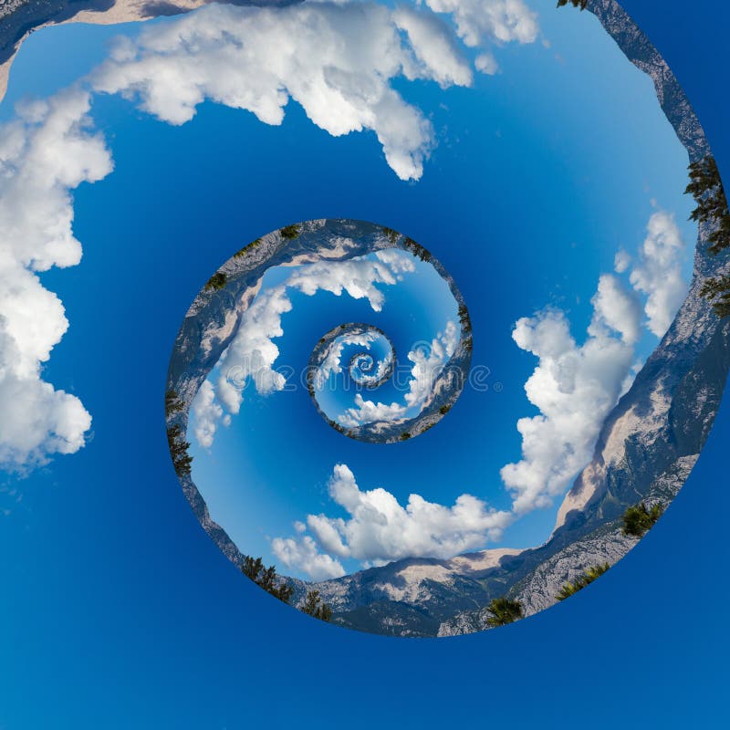Background Clouds Sky Spiral Twirl. Sun Stock Illustration ...