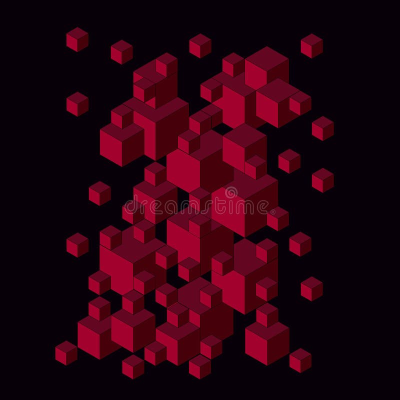 Background from Clusters of Red Isometric Cubes, Densely Clustered ...