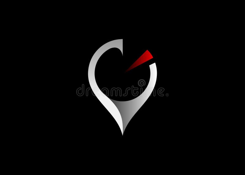 Simple Letter G Gauges Time Clock Map Pin Logo Stock Vector ...
