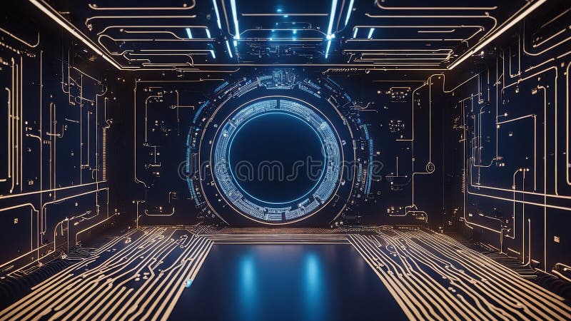 Background with Code _The Image Has a Dark Blue Background with Light ...