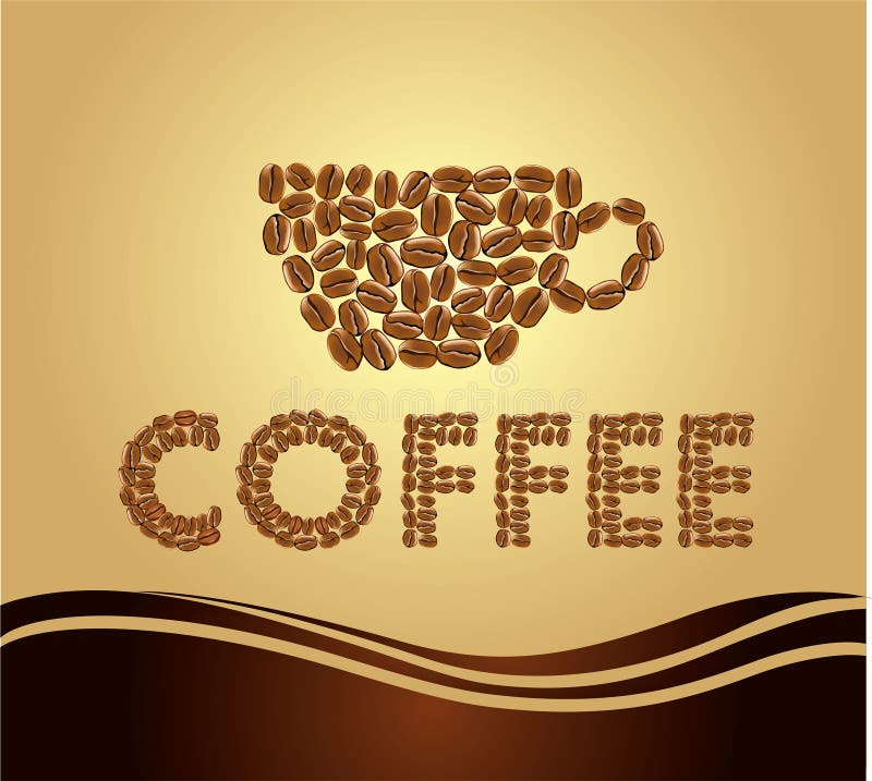 Background Coffee Name with Beans Stock Illustration - Illustration of ...