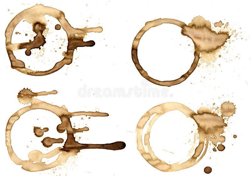 Coffee Ring Marks, Spilled Water, Coffee Stains on Paper Stock Photo ...