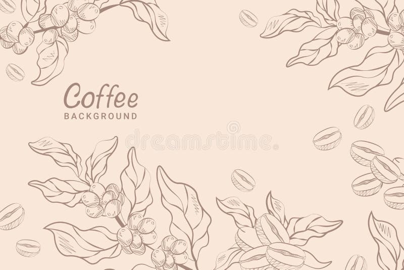 Background Coffee Coffee Tree with Fruits and Grains Coffee Leaves ...