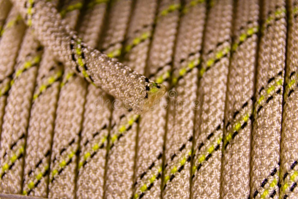 Background of the Coiled Climbing Rope Stock Image - Image of closeup ...