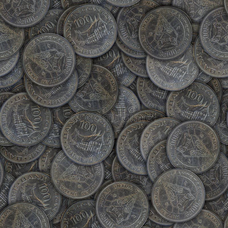 Background of Coins. Seamless. Indonesian Rupiah Stock Image - Image of ...