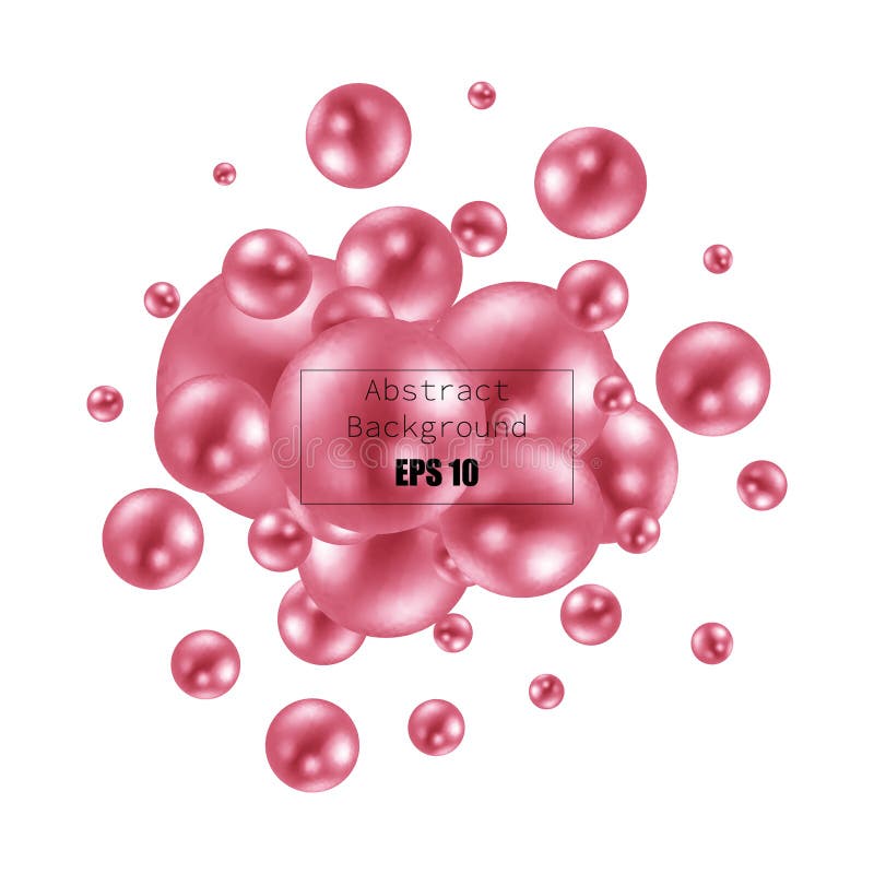 Background with Color Balls, Blur Effect. 3d Round Spheres. Geometric ...