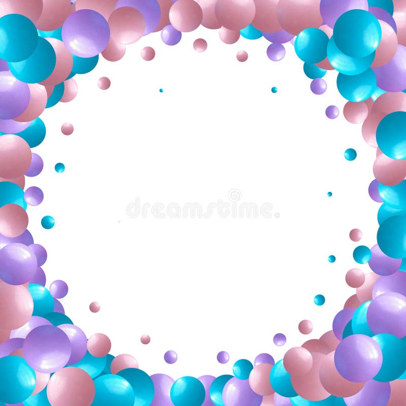 Background with Color Balls, Blur Effect. 3d Round Spheres. Geometric ...