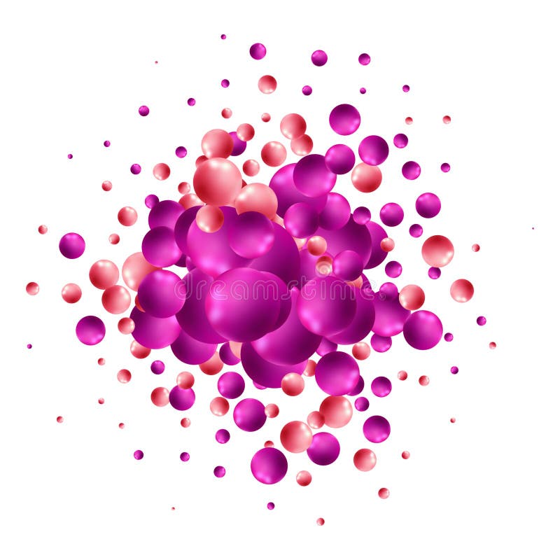 Background with Color Balls, Blur Effect. 3d Round Spheres. Geometric ...