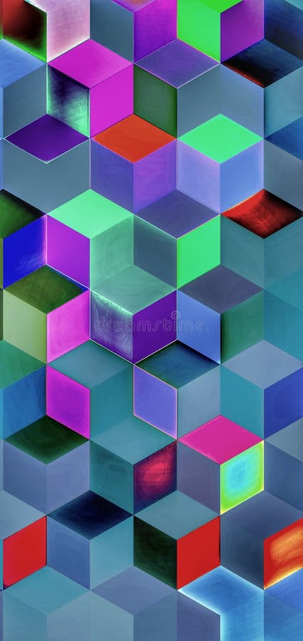 Background with Colored 3d Squares Wallpaper Stock Illustration ...