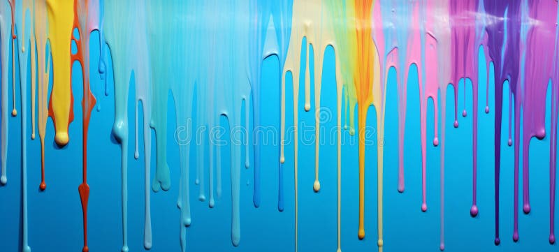 Background Colored Dripping Paint, Multicolored Banner Stock Photo ...