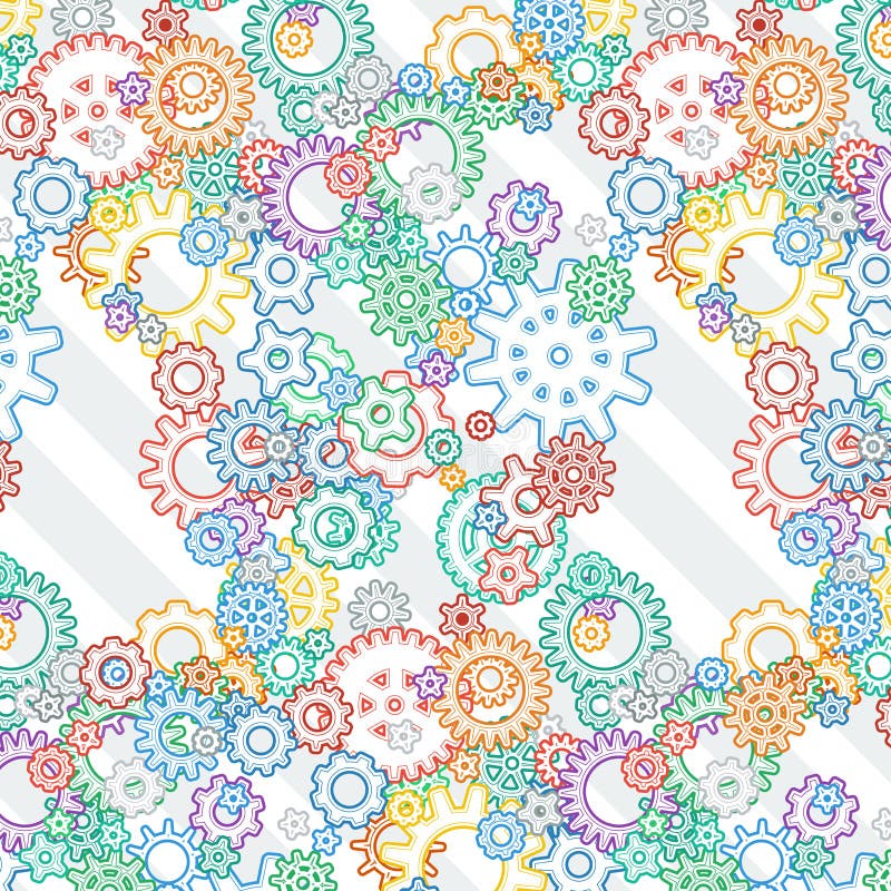 Background with Colored Gears Stock Illustration - Illustration of ...