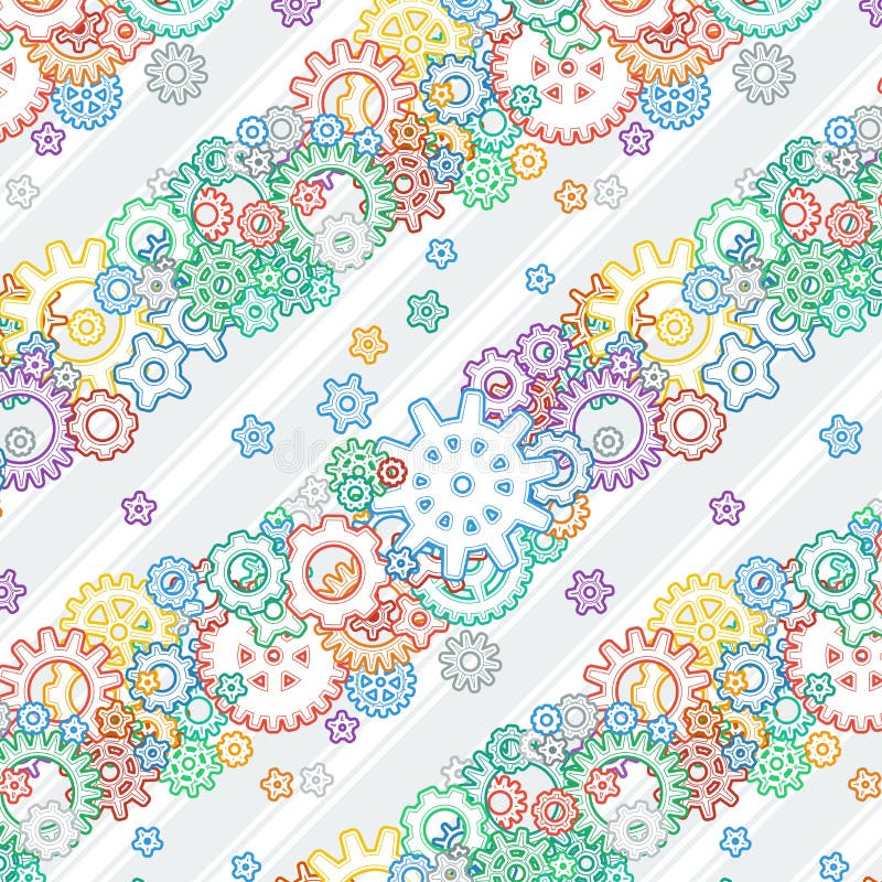 Background with Colored Gears Stock Illustration - Illustration of ...