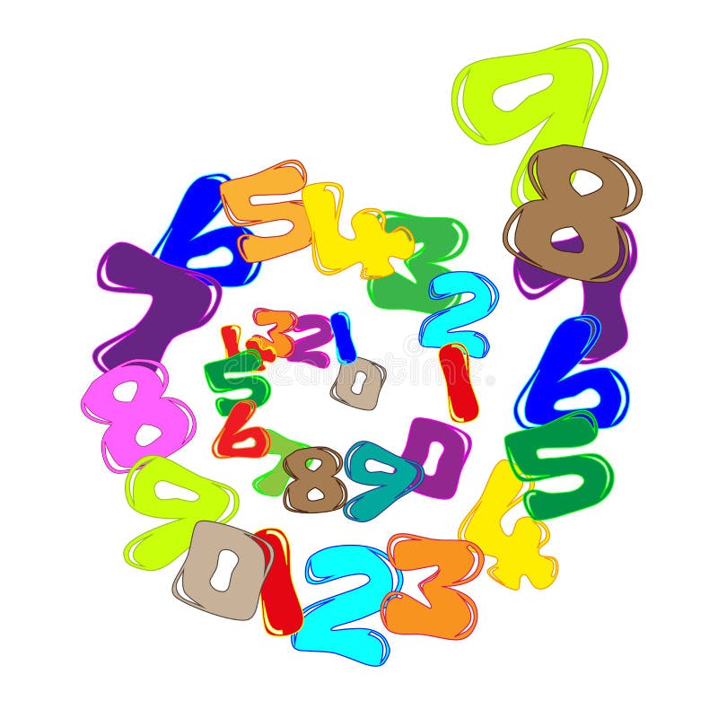 Background with Colored Numbers Stock Vector - Illustration of ...