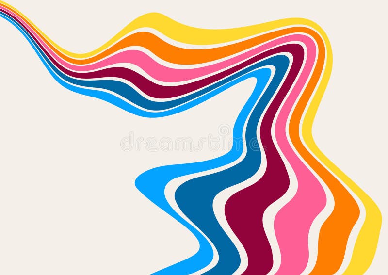 Background with Colored Parallel Lines. Deformed Colored Stripes Stock ...
