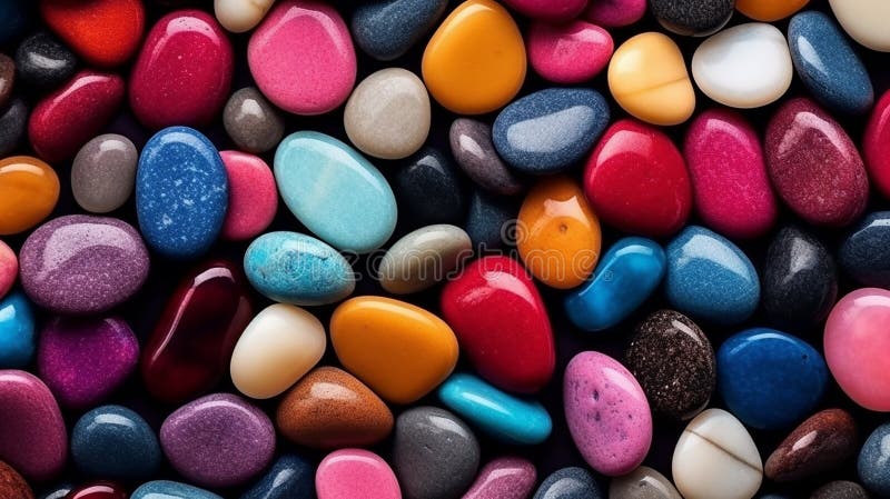 Background of Colored Pebbles. 3d Render. Stock Illustration ...