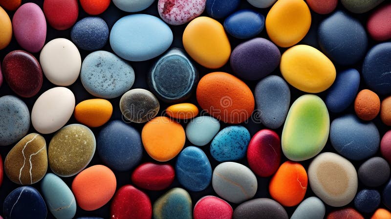 Background of Colored Pebbles. 3d Render. Stock Illustration ...