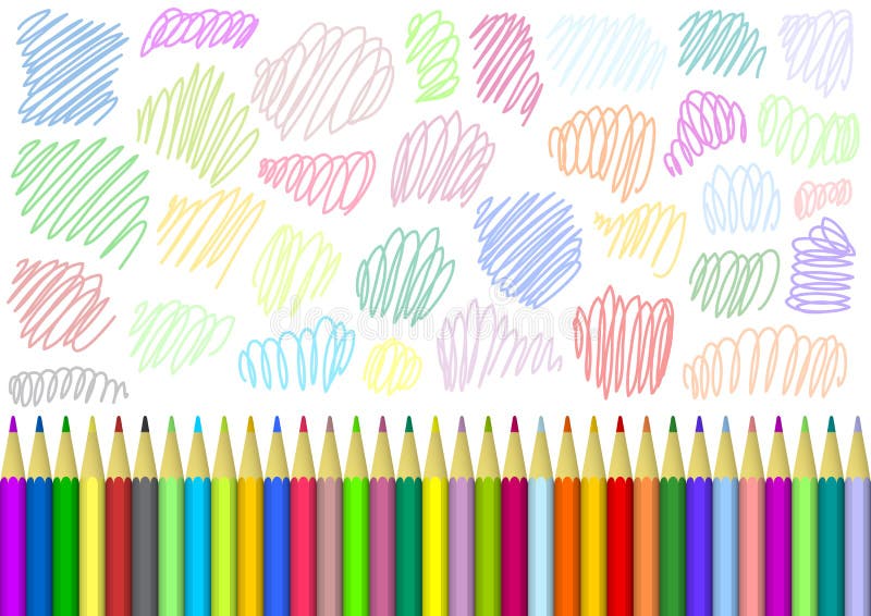 Background with Colored Pencils Stock Vector - Illustration of color ...