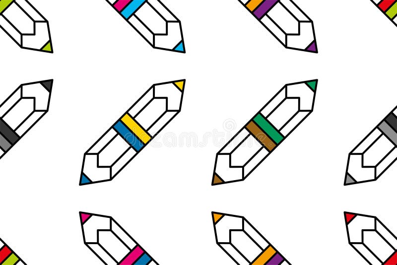 Background Colored Pencils Double 2 Stock Vector - Illustration of ...