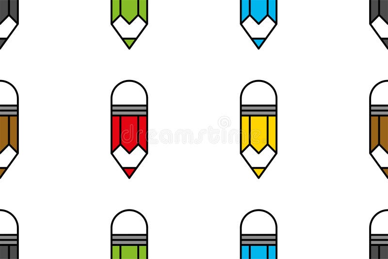 Background Colored Pencils with Eraser Stock Vector - Illustration of ...