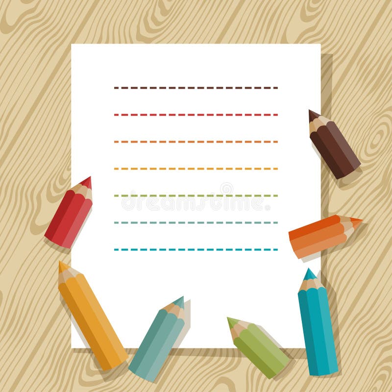 Background with Colored Pencils in Retro Style Stock Vector ...