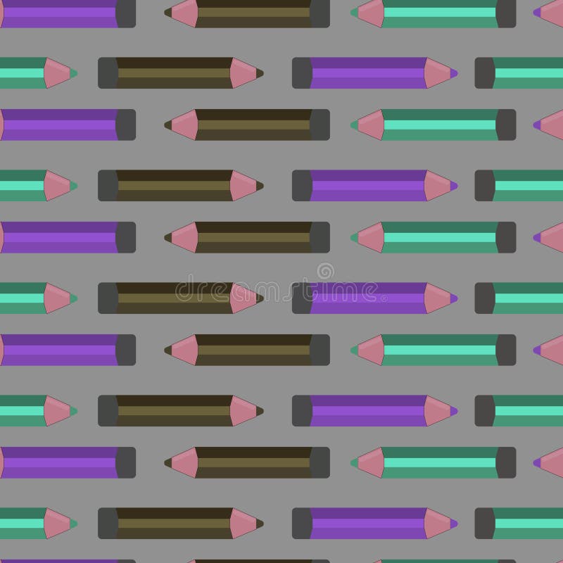 Background with Colored Pencils. Vector Seamless Pattern. Stock Vector ...