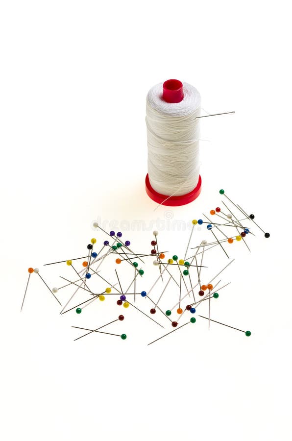 Background with Colored Pins, Thread Spool Stock Photo - Image of ...
