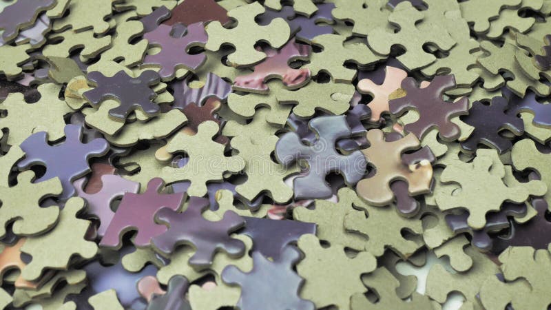 Background of Colored Puzzle Pieces Rotating, Top View. Texture of ...