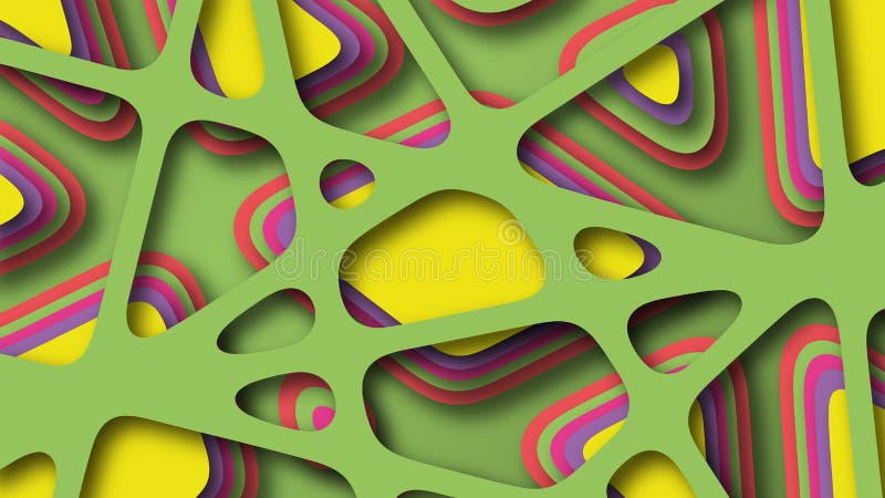 Background with Colored Wavy Geometric Forms and Grid. Smooth Shapes in ...