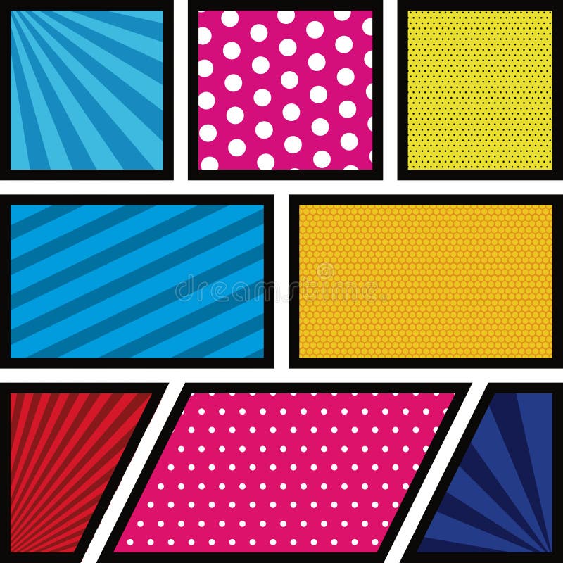 Background Colorful Abstract in Pop Art Lines and Dotted Stock Vector ...