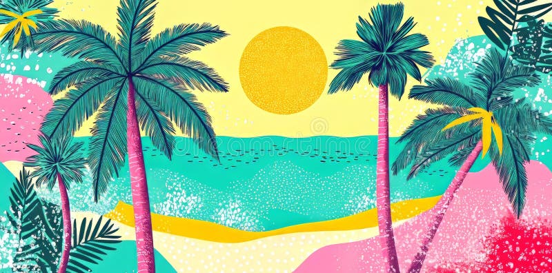 The Background is a Colorful Abstract Summer Design Featuring Bright ...