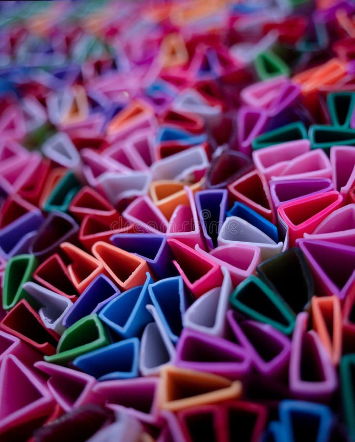 Background of Colorful Abstract Texture with Plastic Triangles Stock ...