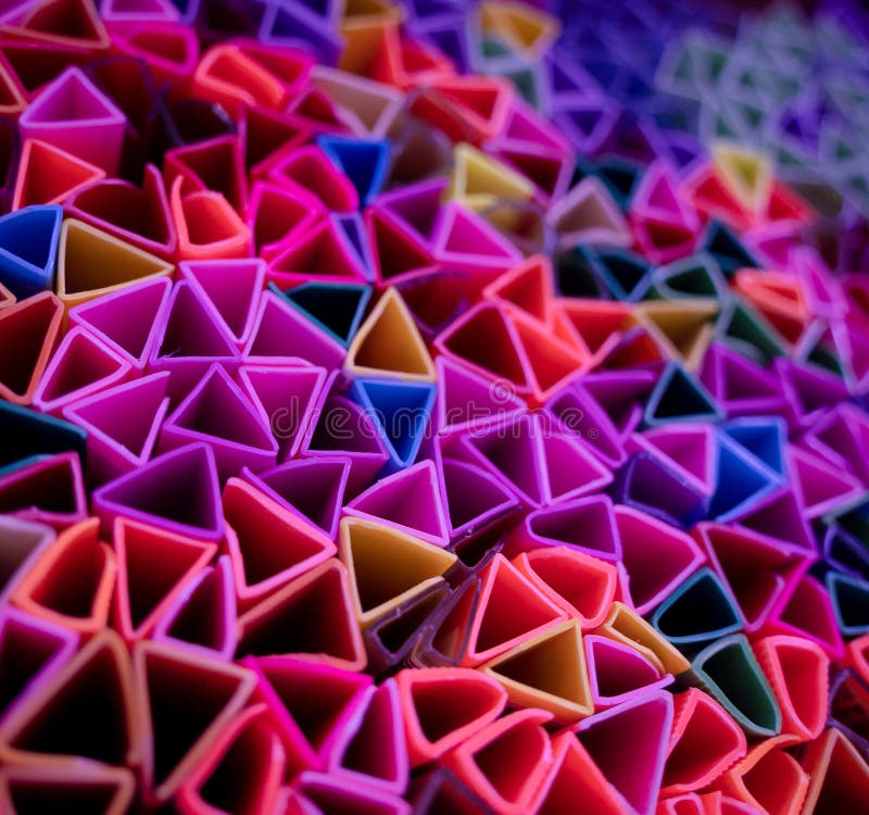 Background of Colorful Abstract Texture with Plastic Triangles Stock ...