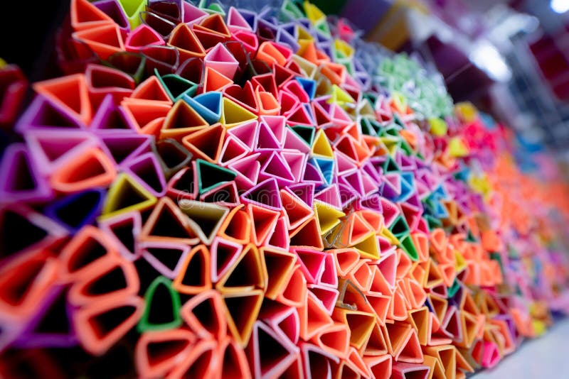 Background of Colorful Abstract Texture with Plastic Triangles Stock ...