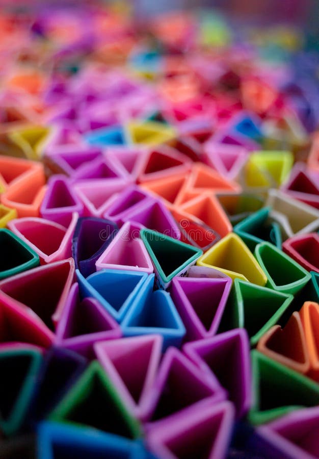 Background of Colorful Abstract Texture with Plastic Triangles Stock ...