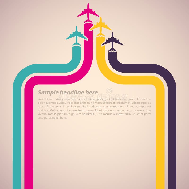 Background with Colorful Airplanes Stock Vector - Illustration of ...