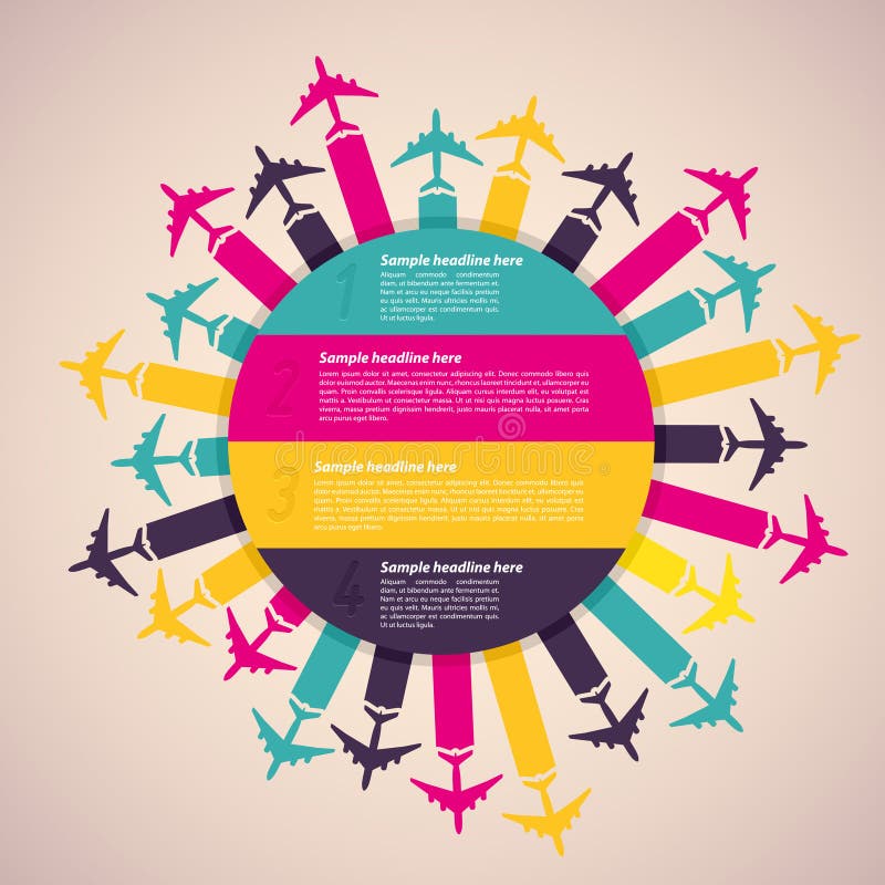 Background with Colorful Airplanes Stock Vector - Illustration of card ...