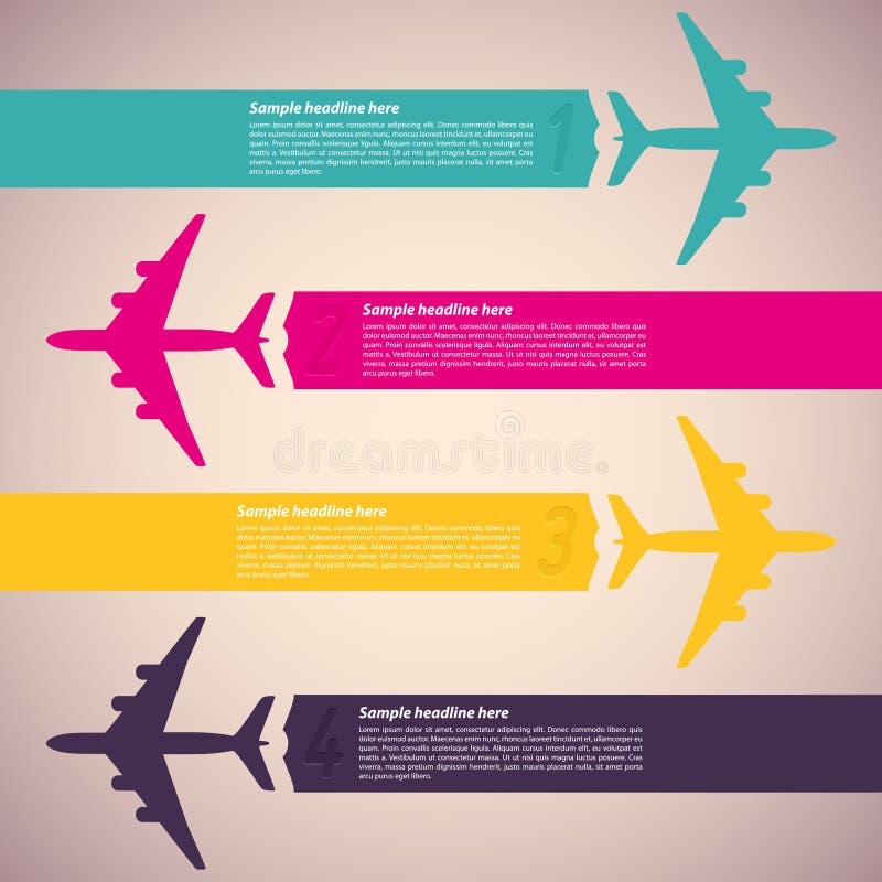 Background with Colorful Airplanes Stock Vector - Illustration of ...