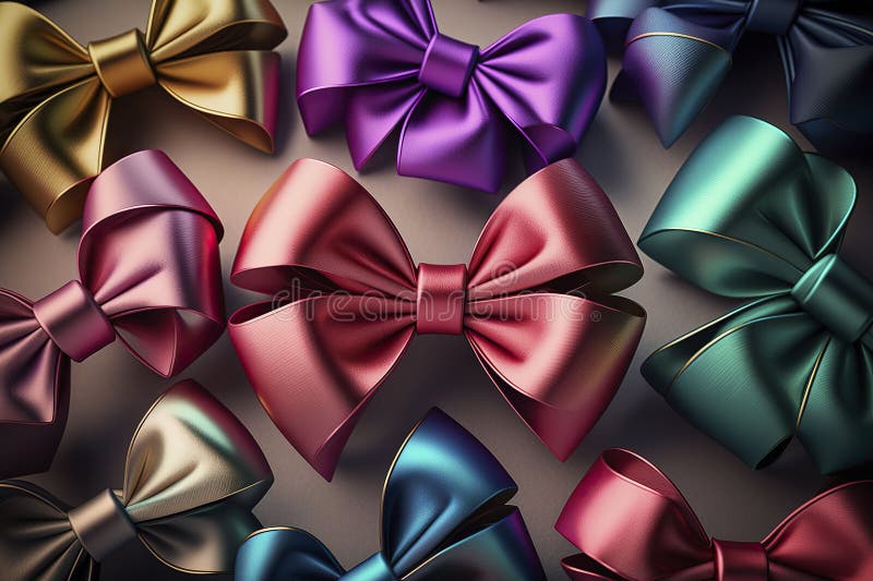Background of Colorful Bows. Generative AI Stock Illustration ...