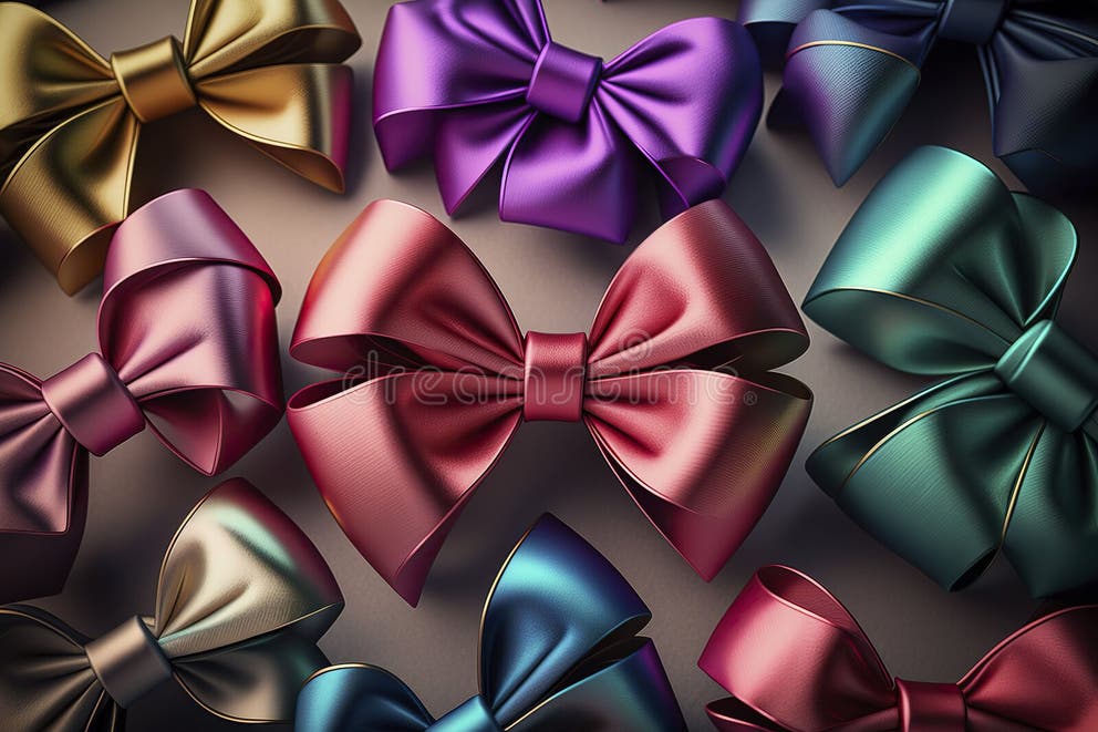 Background of Colorful Bows. Generative AI Stock Illustration ...