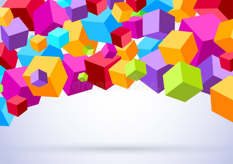 Background with Colorful Cubes Stock Vector - Illustration of merry ...