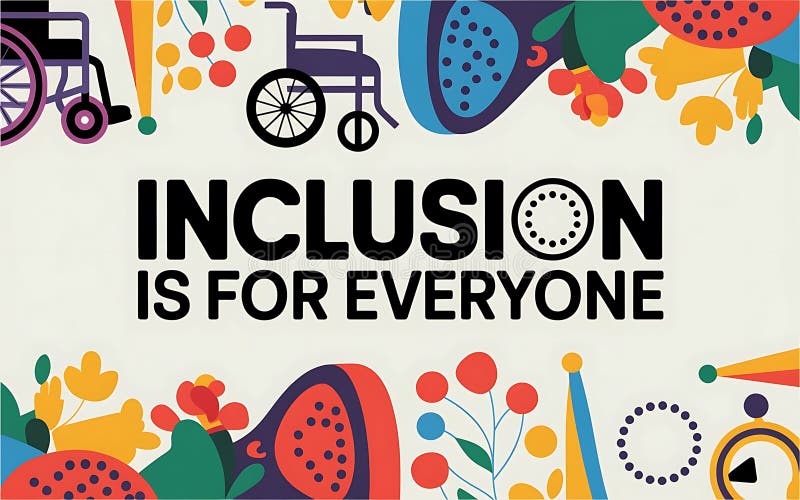 Background with Colorful Disability Symbols and Inspirational Words ...