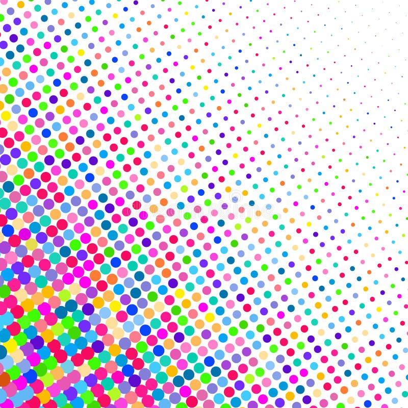 Background of Various Colored Dots of Different Sizes on White. Stock ...